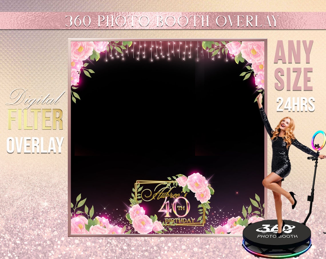 Pink Birthday Photo Booth Photo Template, Pink Birthday Overlay Photo ...