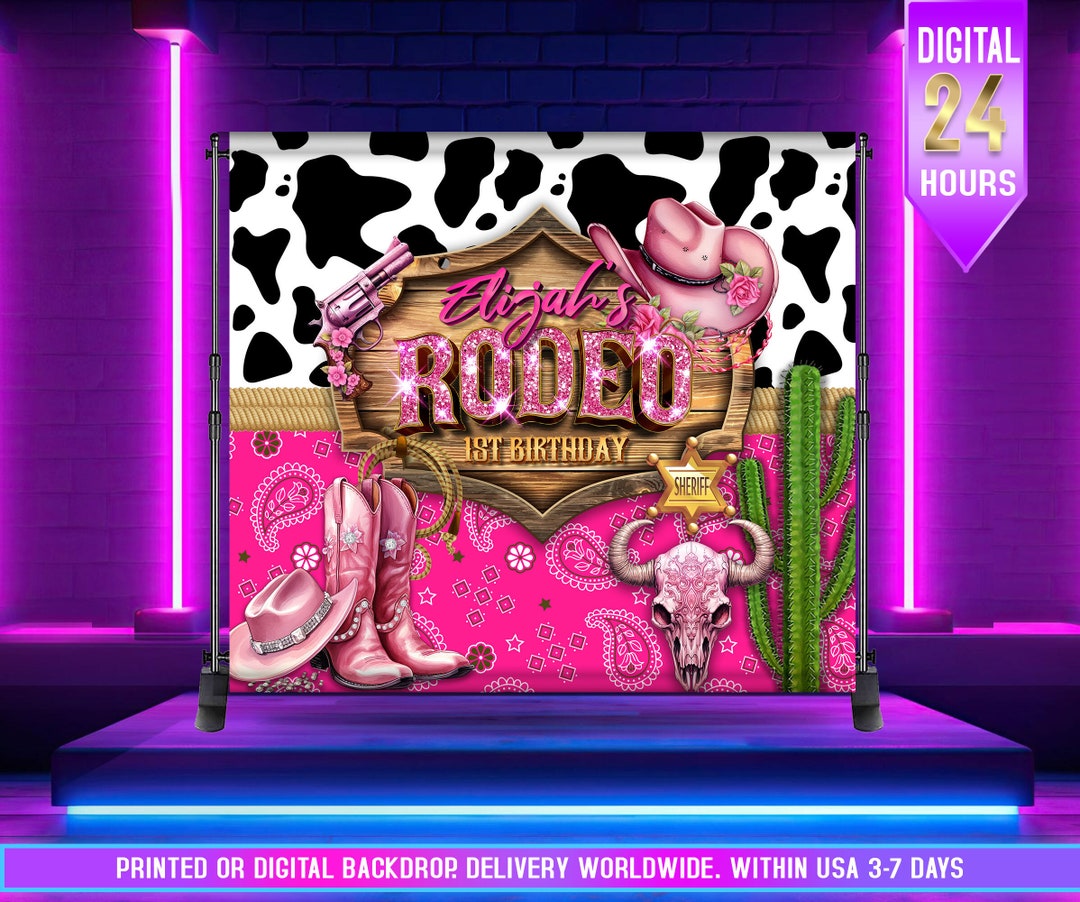 Rodeo Birthday Backdrop| Western Banner| Cowboy Backdrop | Cowgirl ...