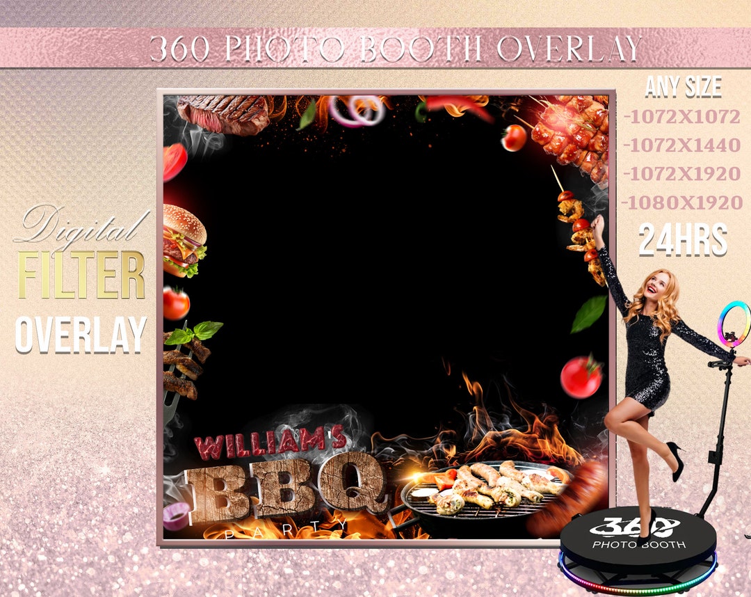 ANY SIZE I Do BBQ 360 Photo Booth Template, Barbeque 360 Booth Frame ...