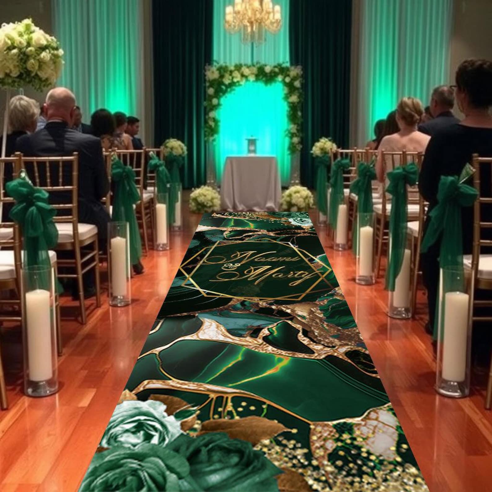 Emerald Wedding Aisle Runner, Custom Aisle Runner, Aisle Runner ...
