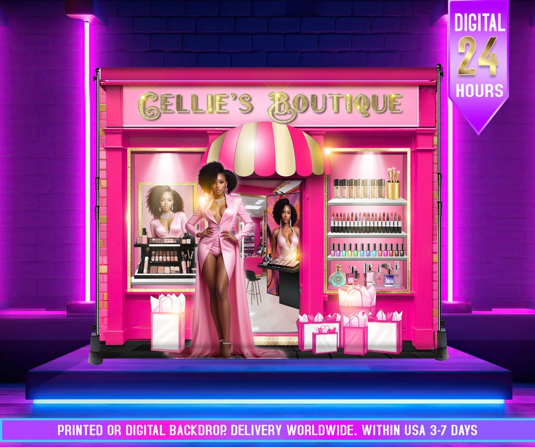 Makeup Store Front Birthday Backdrop| Make up Birthday Banner| Fashion ...