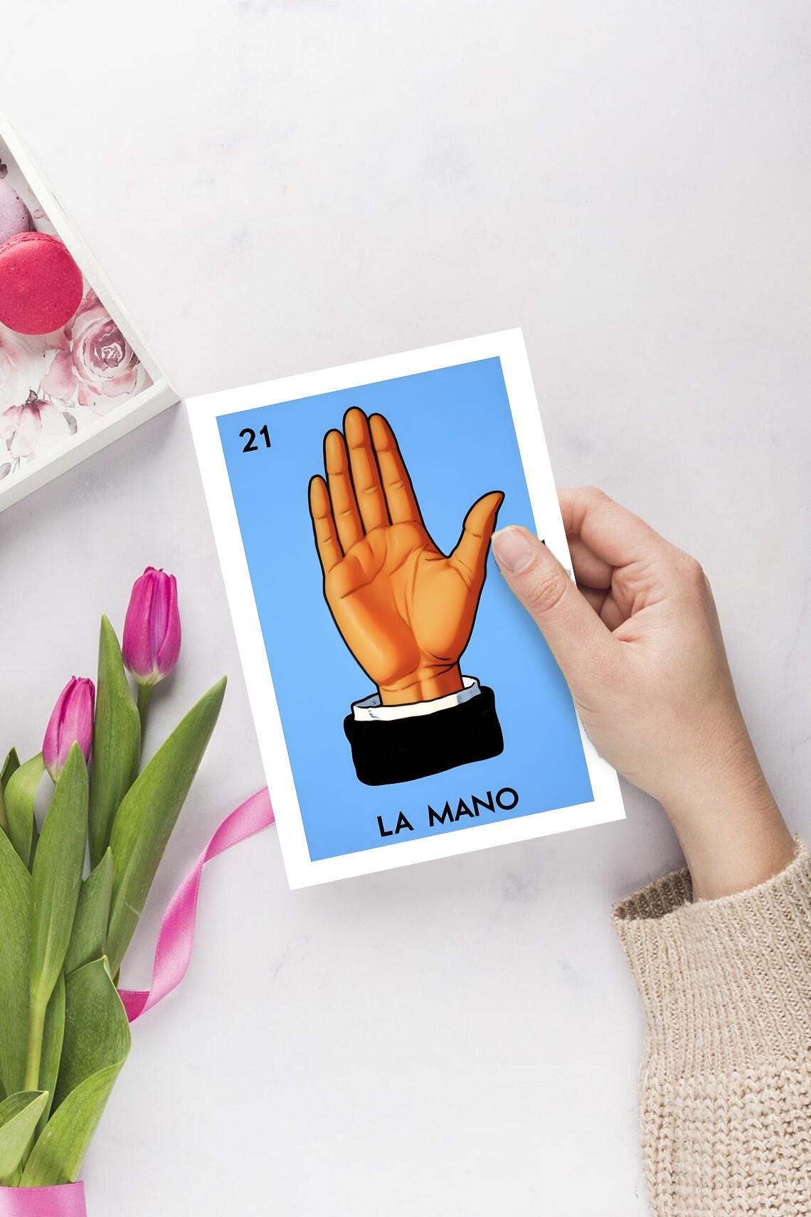 La Mano Loteria Mexican Greeting Card, Personalized Mexican Bingo Card ...