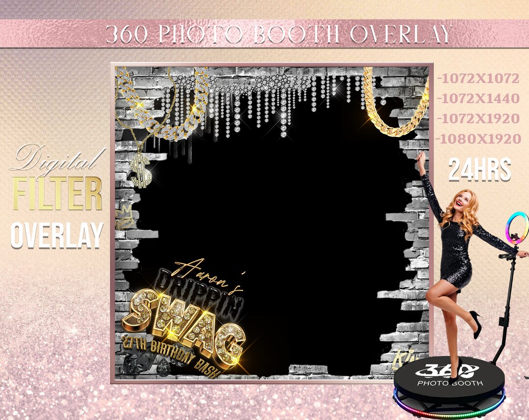 Swag Photo Booth Photo Template Birthday Party, Drippin Swag 16 ...