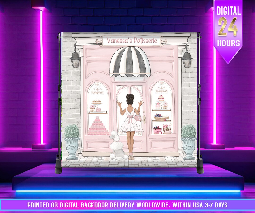 French Bakery Photo Backdrop, Store Front Backdrop, Parisian Bakery ...