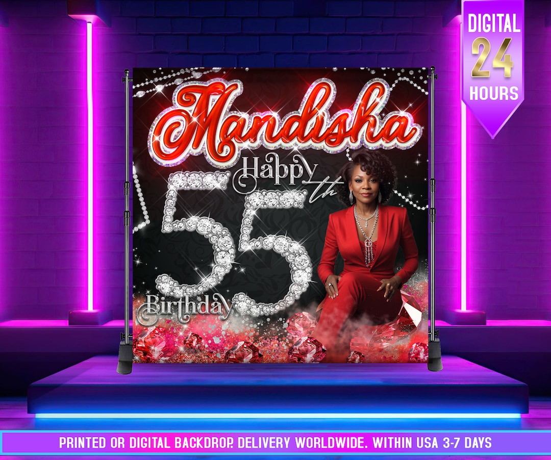 Red Elegant Birthday Backdrop | Red Woman's Background | Red Glitter ...