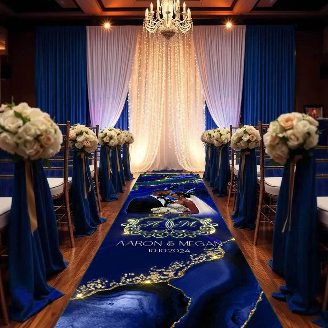 Blue Wedding Aisle Runner, Custom Aisle Runner, Aisle Runner, Wedding ...
