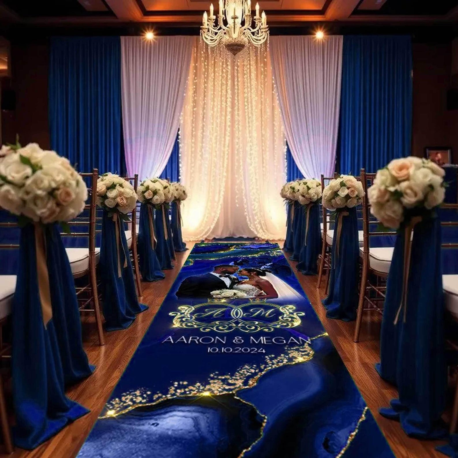 Blue Wedding Aisle Runner, Custom Aisle Runner, Aisle Runner, Wedding ...