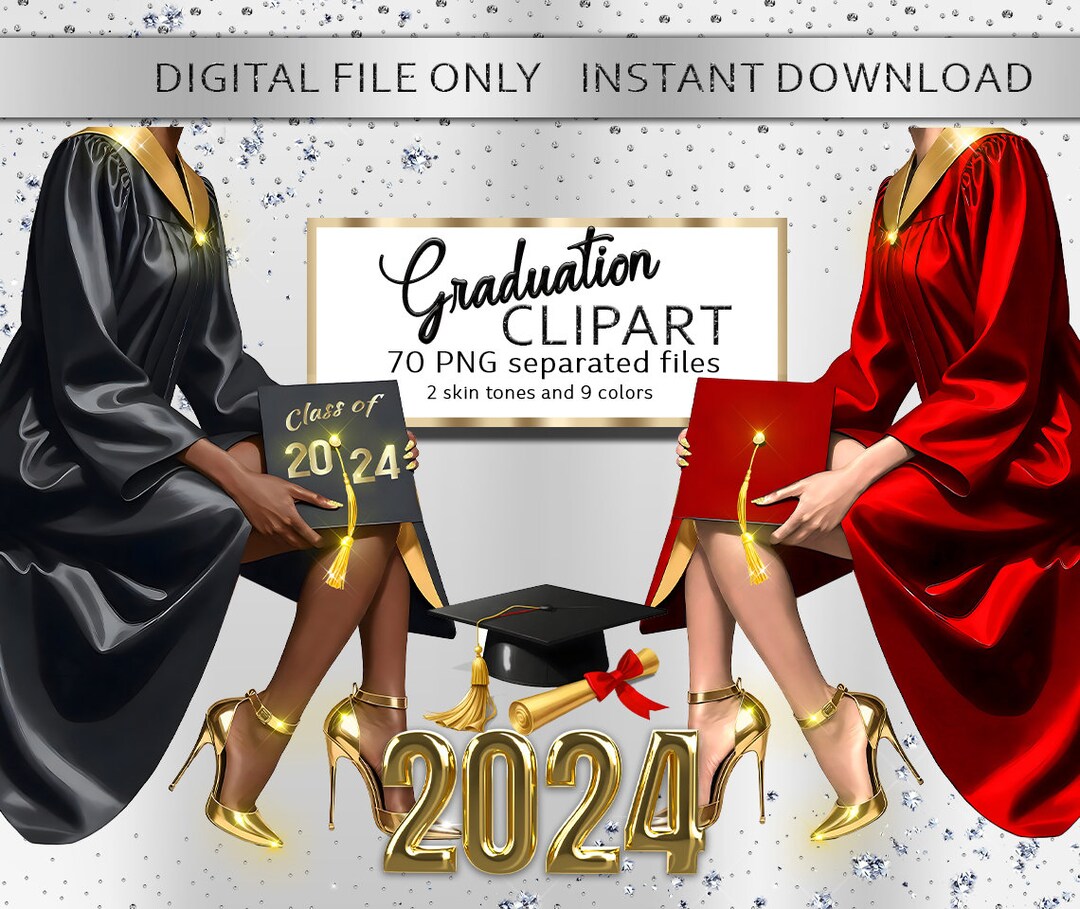 Graduation Clipart, Gold Graduation Clipart, University Clipart,college ...