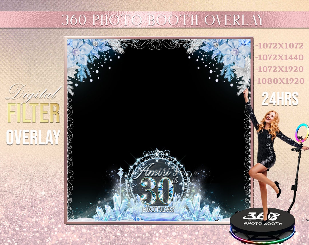 Any Size Winter Wonderland Photo Booth, Snowflake Photo Template ...