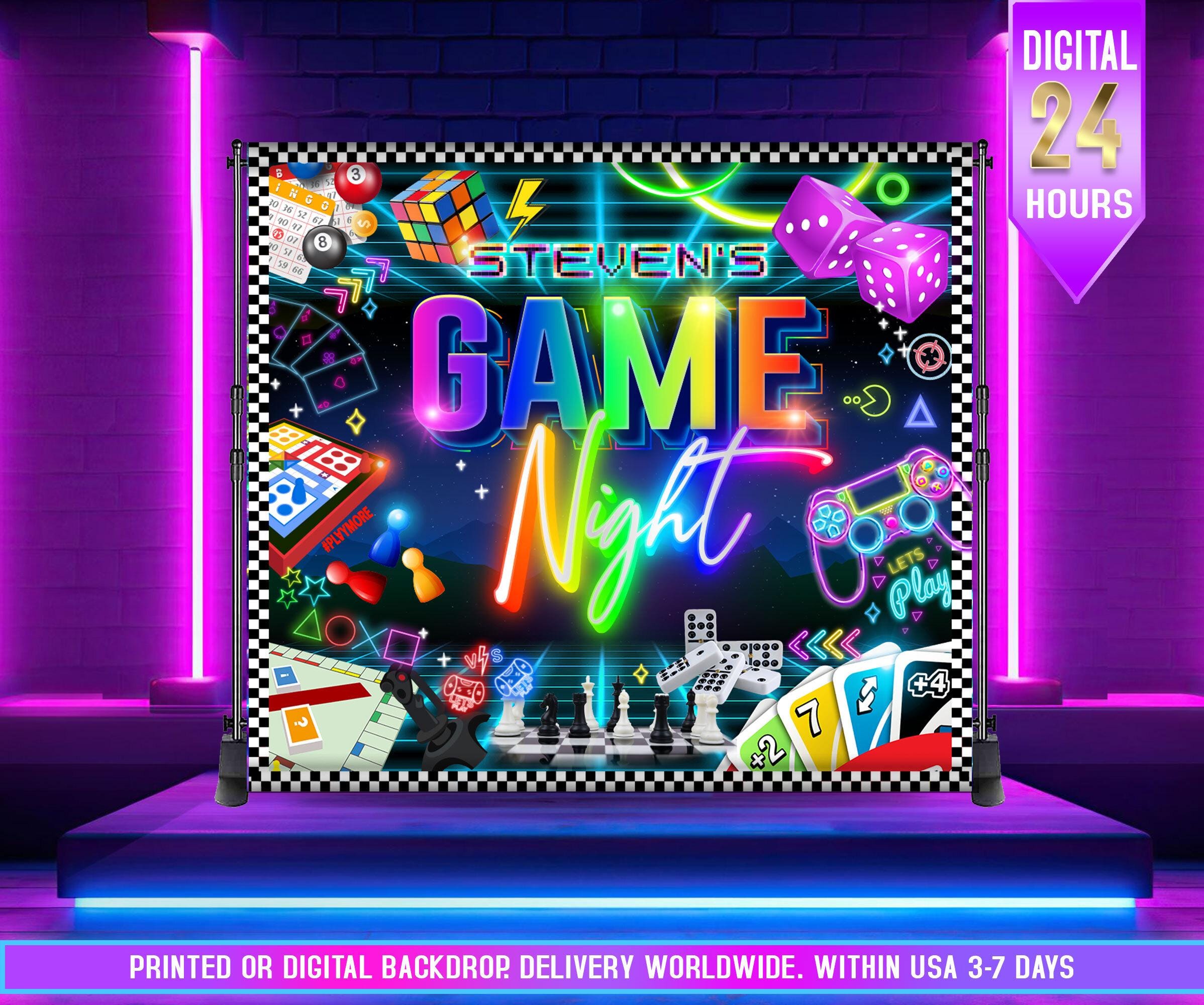 Game Night Backdrop, Game on Backdrop, Video Games Banner, Games ...