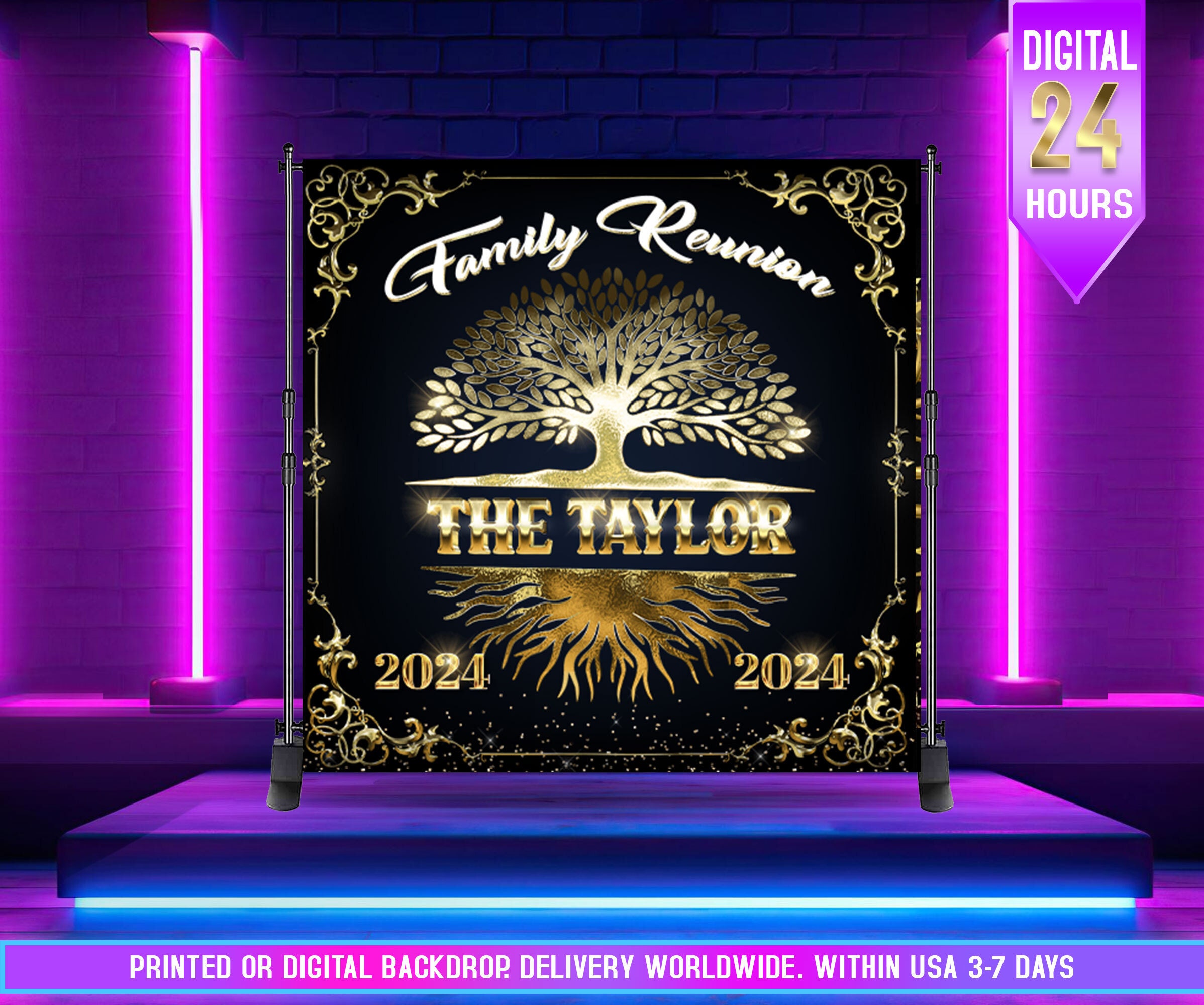 Family Reunion Backdrop, Backdrop Banner Family Reunion, Step & Repeat ...