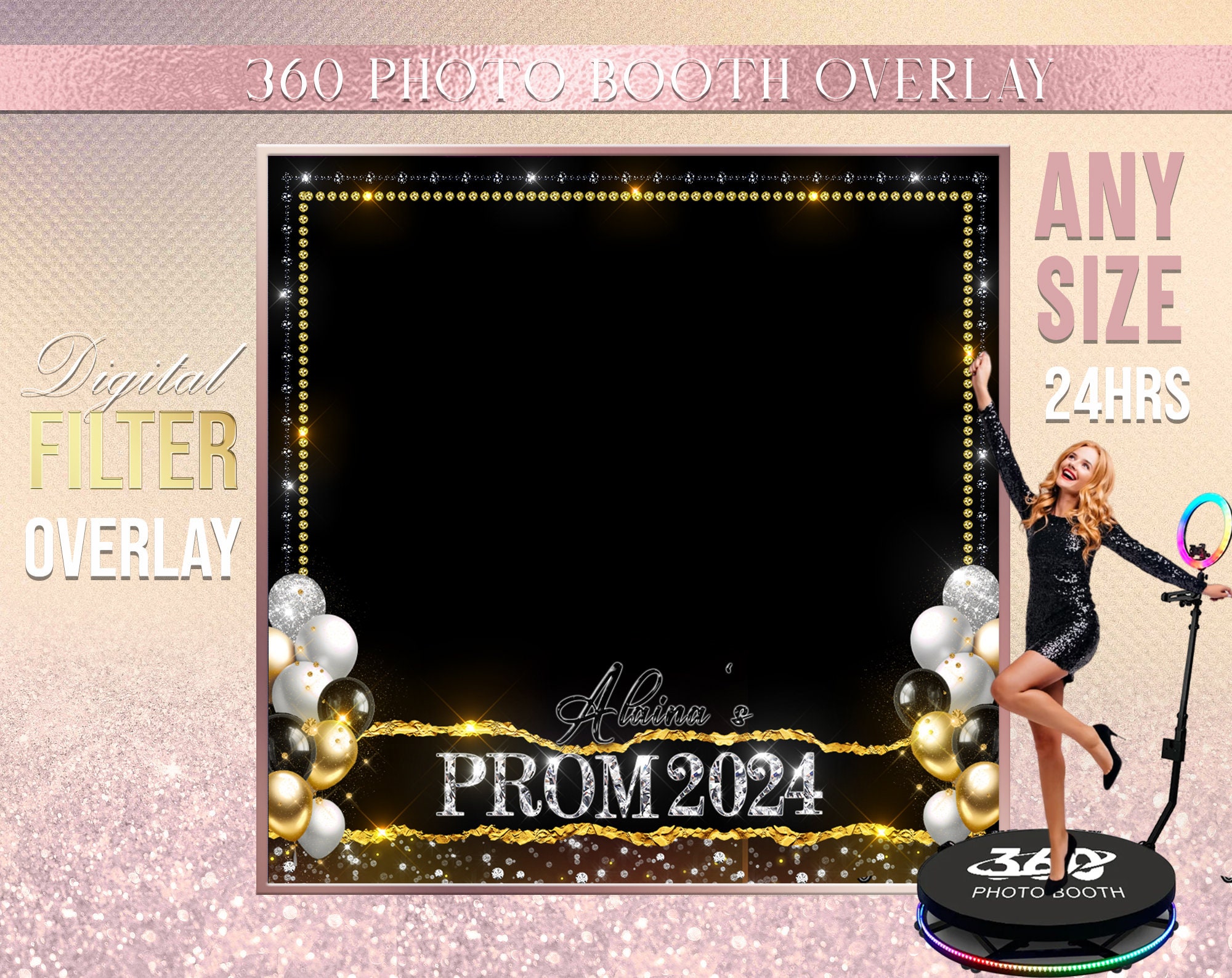 360 Overla Ball Prom Photo Booth Template,prom Ball Video Booth Overlay ...