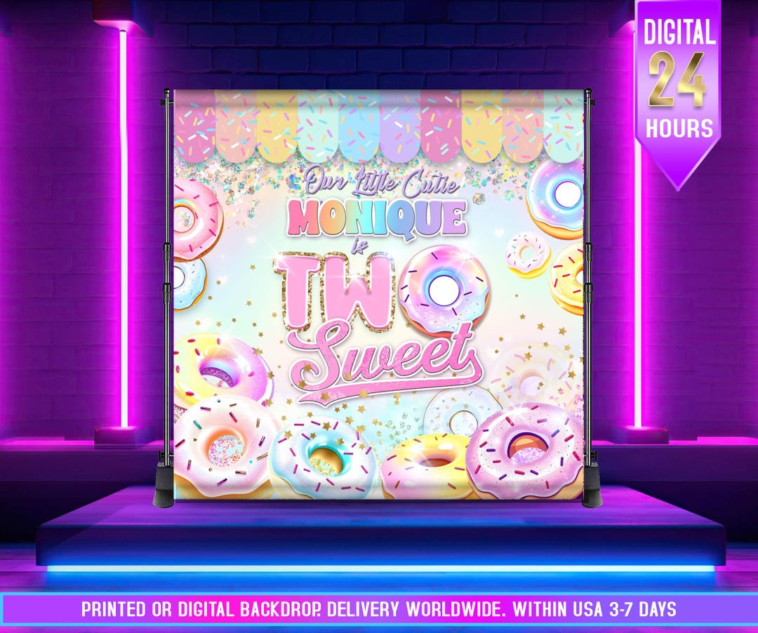 Donut Party Backdrop | TWO Sweet Donut Banner Birthday | Do Not Grow up ...