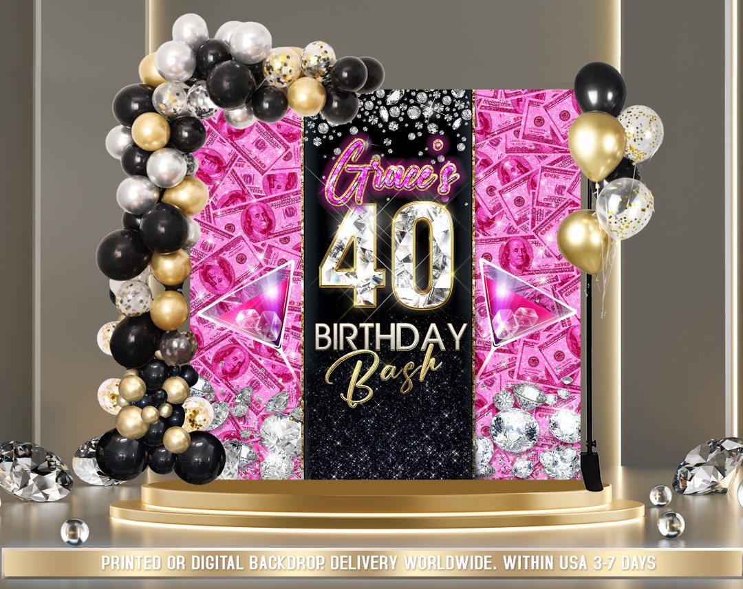 Pink Money Shades of Pink Birthday Backdrop | Fuchsia Background | Pink ...