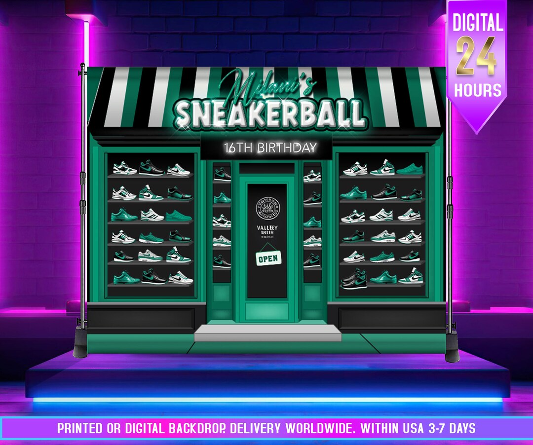 Emerald Sneaker Backdrop, Sneaker Gala Backdrop, Sneakers Backdrop ...