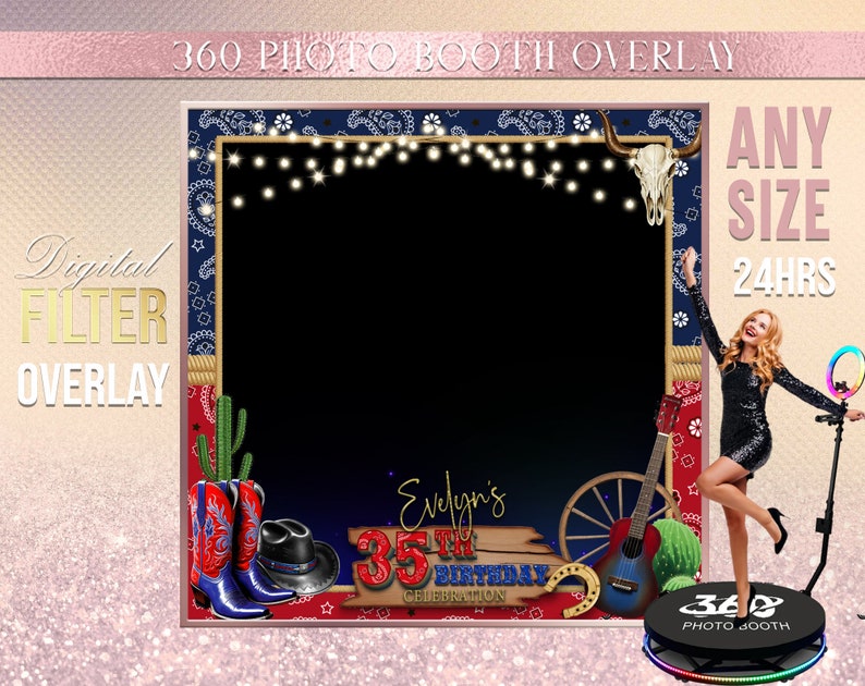 Rodeo Photo Booth Photo Template Birthday Party Women's Western ...