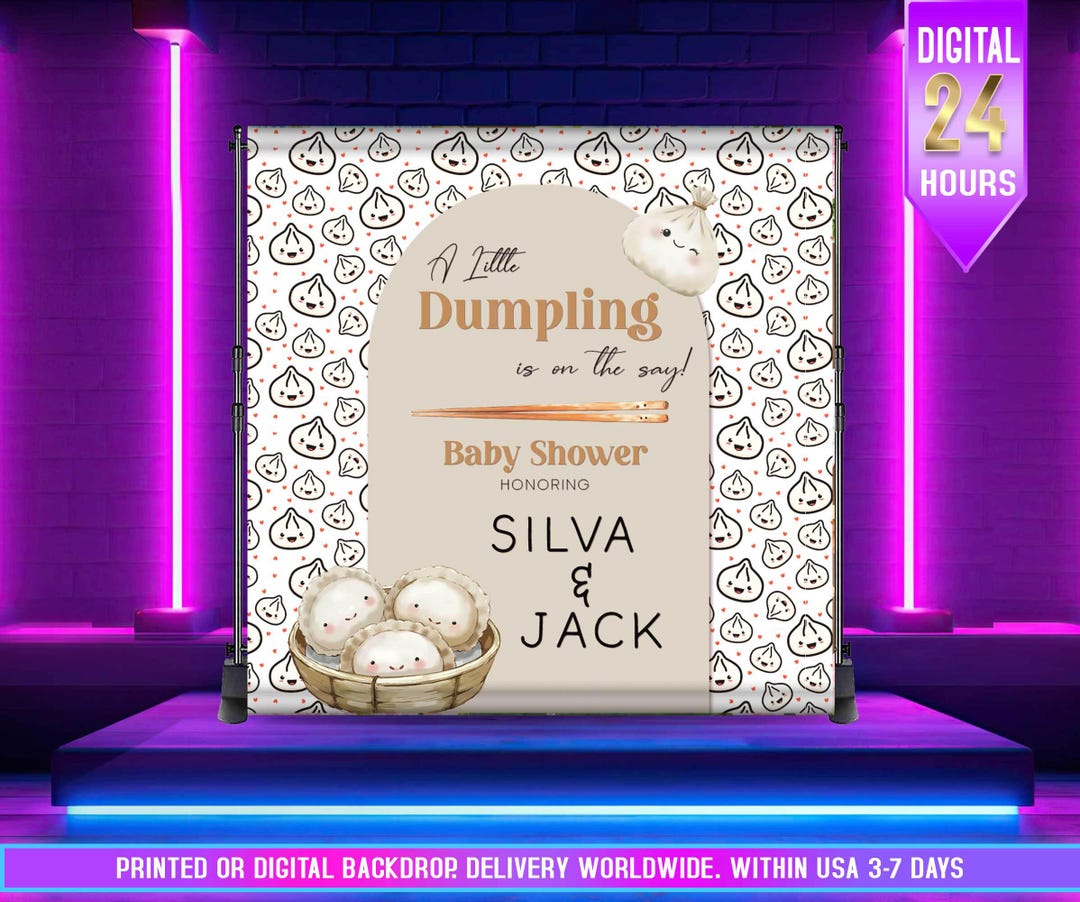Little Dumpling Baby Shower Backdrop Cute Asian Food Theme Banner for ...