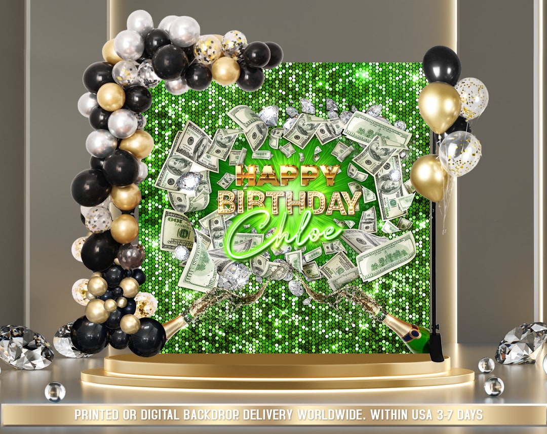 Money Backdrop| Dollar Bill Banner| Cash Birthday Backdrop| Cash ...