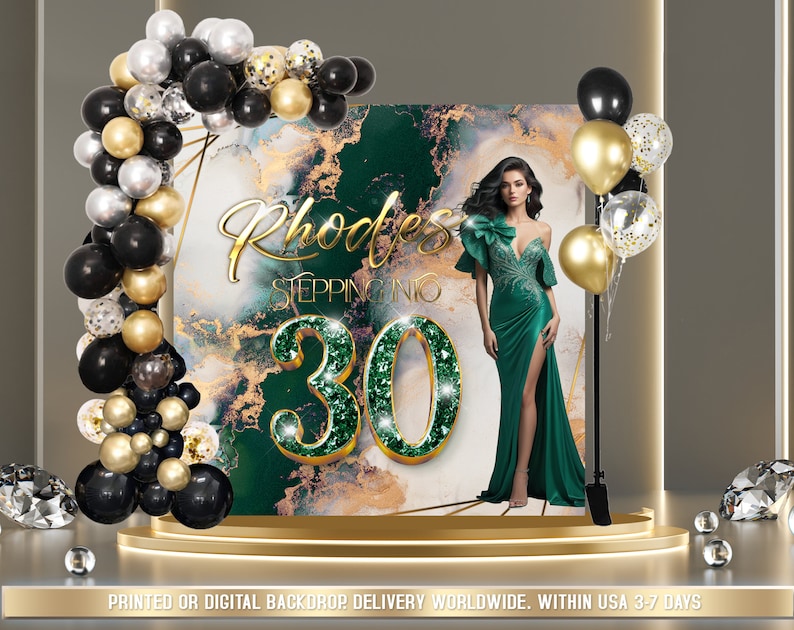 Emerald Agate Birthday Backdrop | Emerald Marble Background | Emerald ...