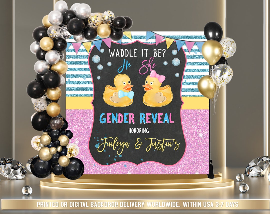 Waddle It Be | Gender Reveal | Duck Gender Reveal | Duck Backdrop ...