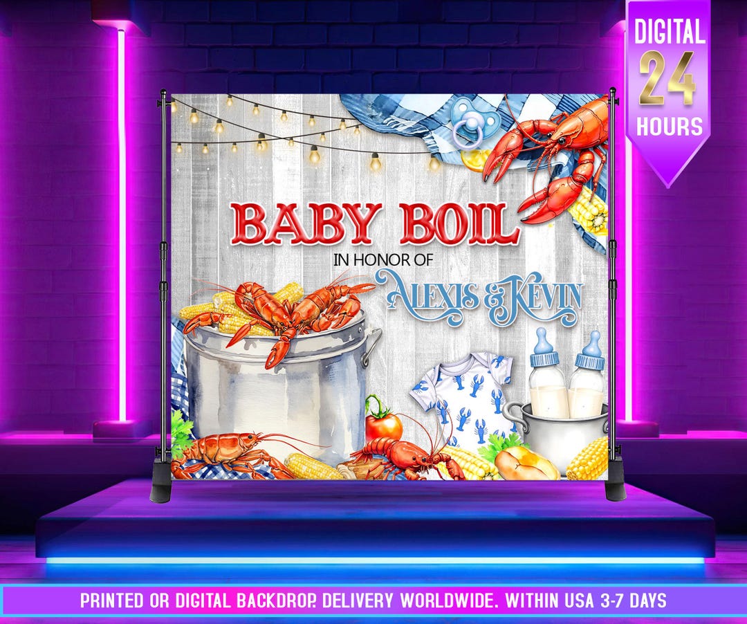 Baby Sprinkle Baby Shower | Crawfish Boil Backdrop | Seafood Party Let ...