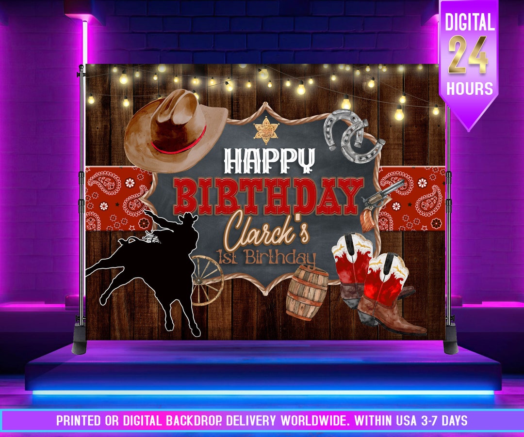 Rodeo Birthday Backdrop| Western Banner| Cowboy Backdrop | Cowgirl ...