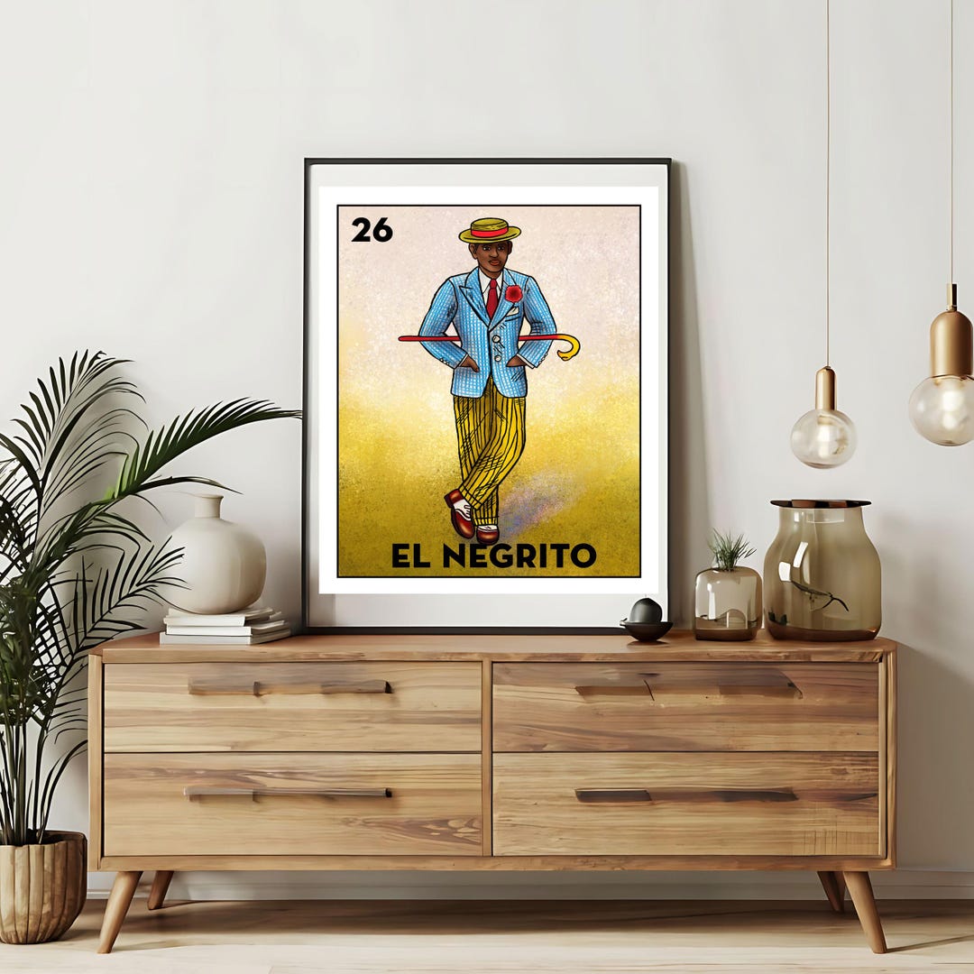Mailed Printed Only | El Nigrito Loteria Cards | Loteria Hand Drawn ...