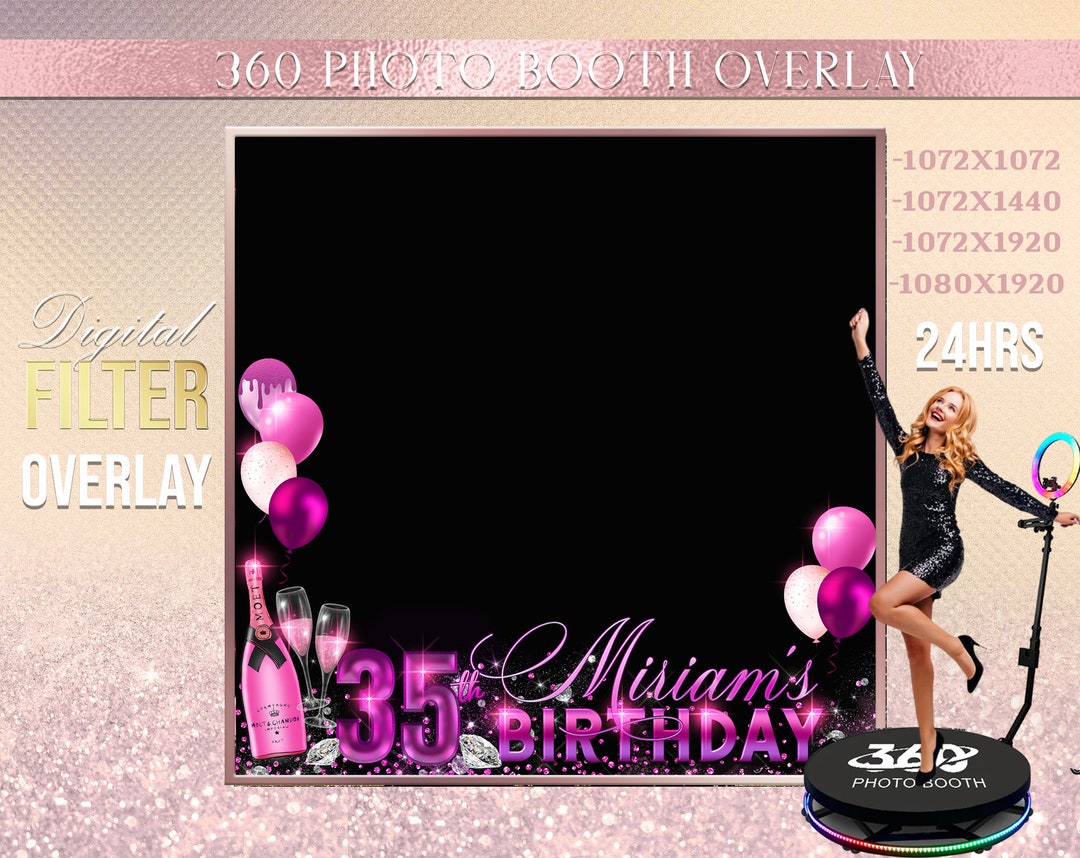 Shades of Pink Pink Photo Booth Hot Pink Photo Template Birthday Party ...