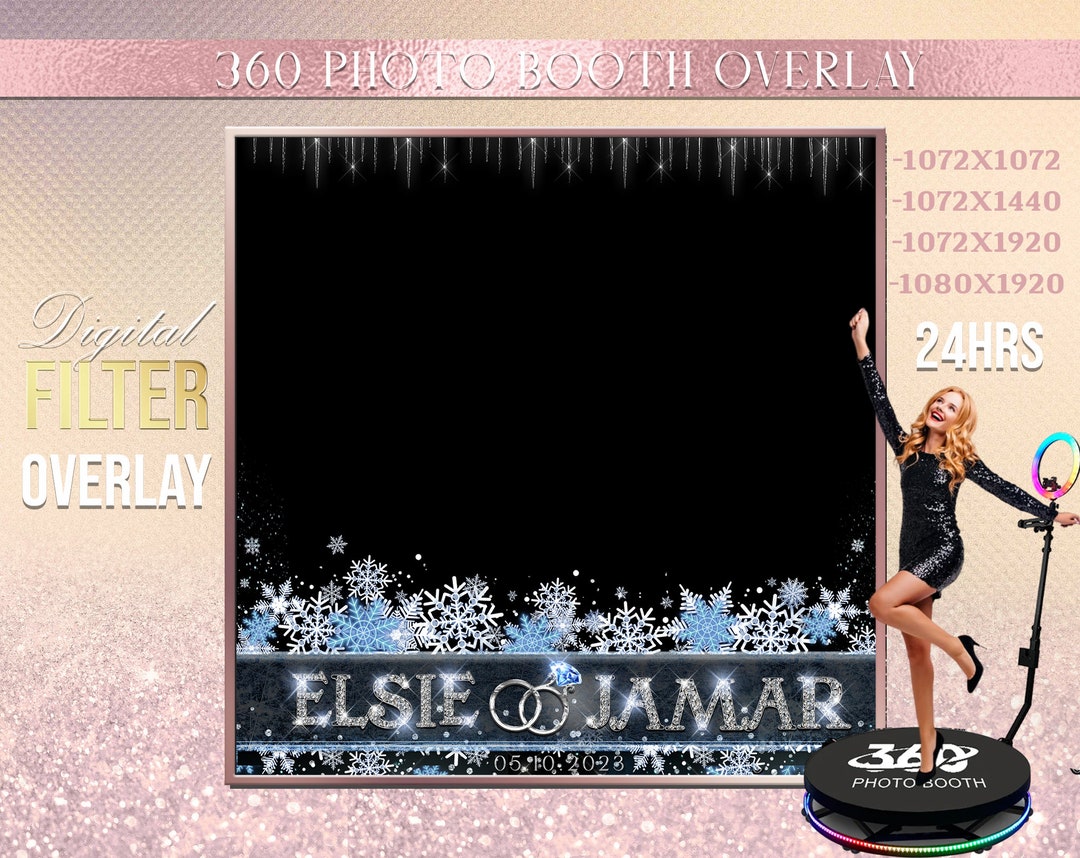 Winter Wonderland Wedding Photo Booth, Snowflake Photo Template ...