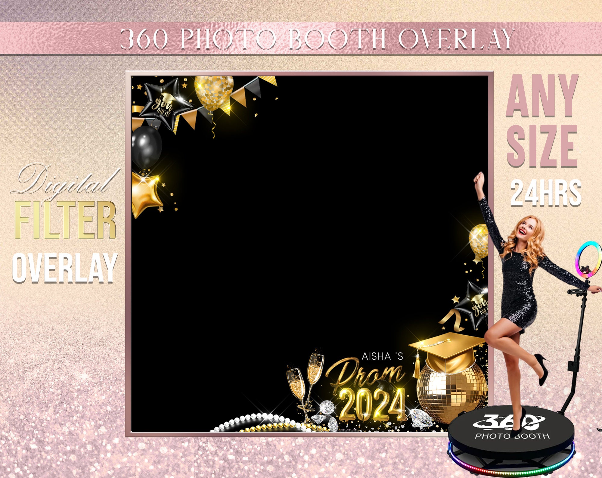 360 Overla Ball Prom Photo Booth Template,prom Ball Video Booth Overlay ...