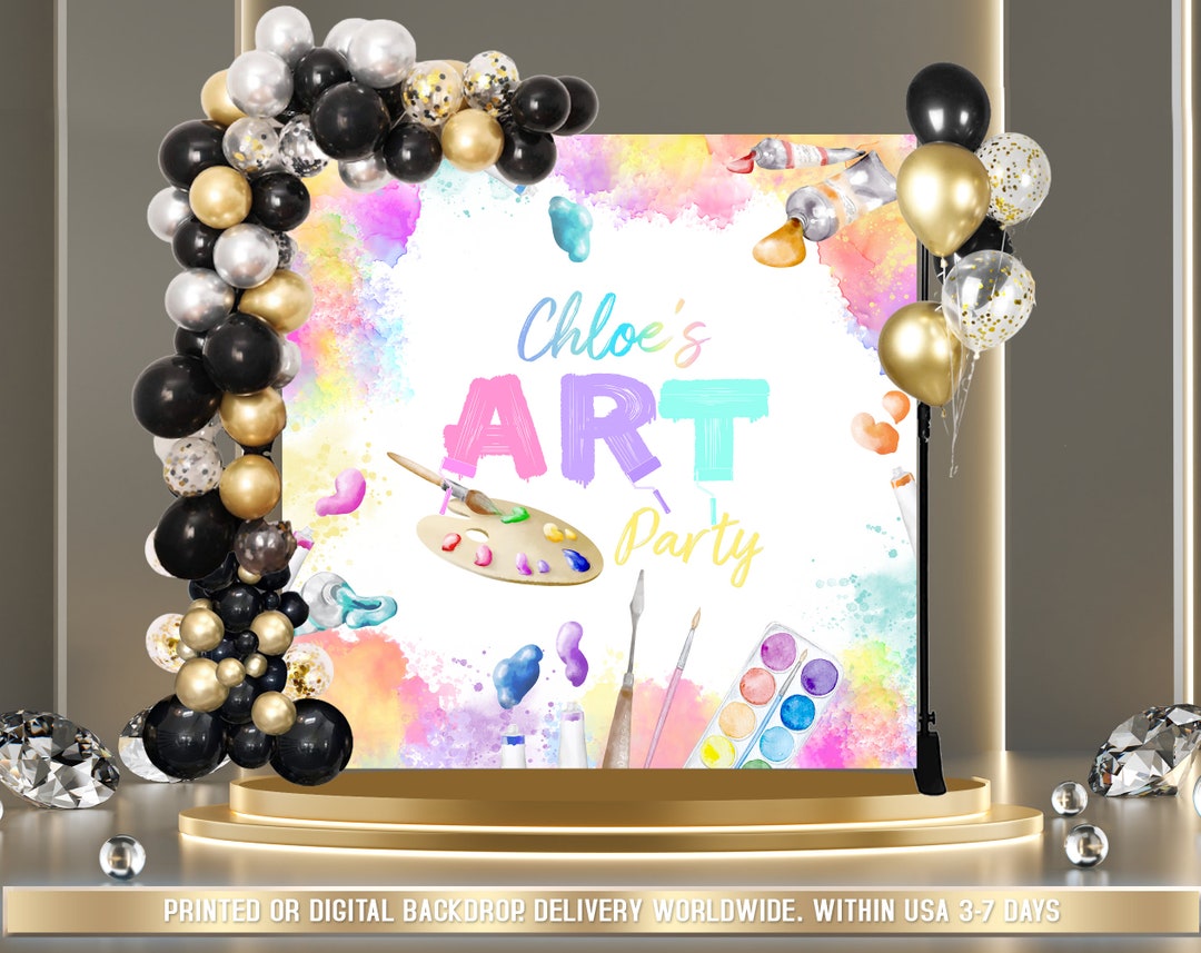 Art Party Backdrop | Painting Birthday Backdrop| Craft Party Custom ...