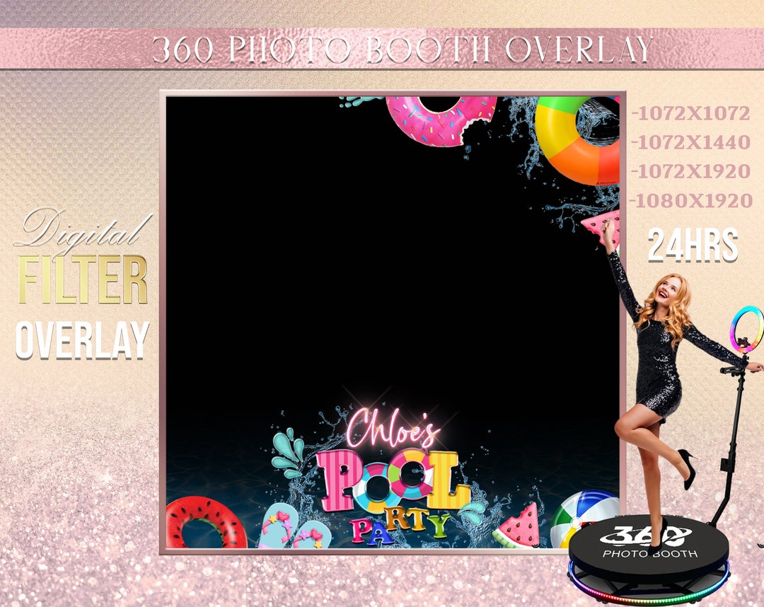 Pool Party Photo Booth Overlay, Summer Birthday (digital Download) - Etsy