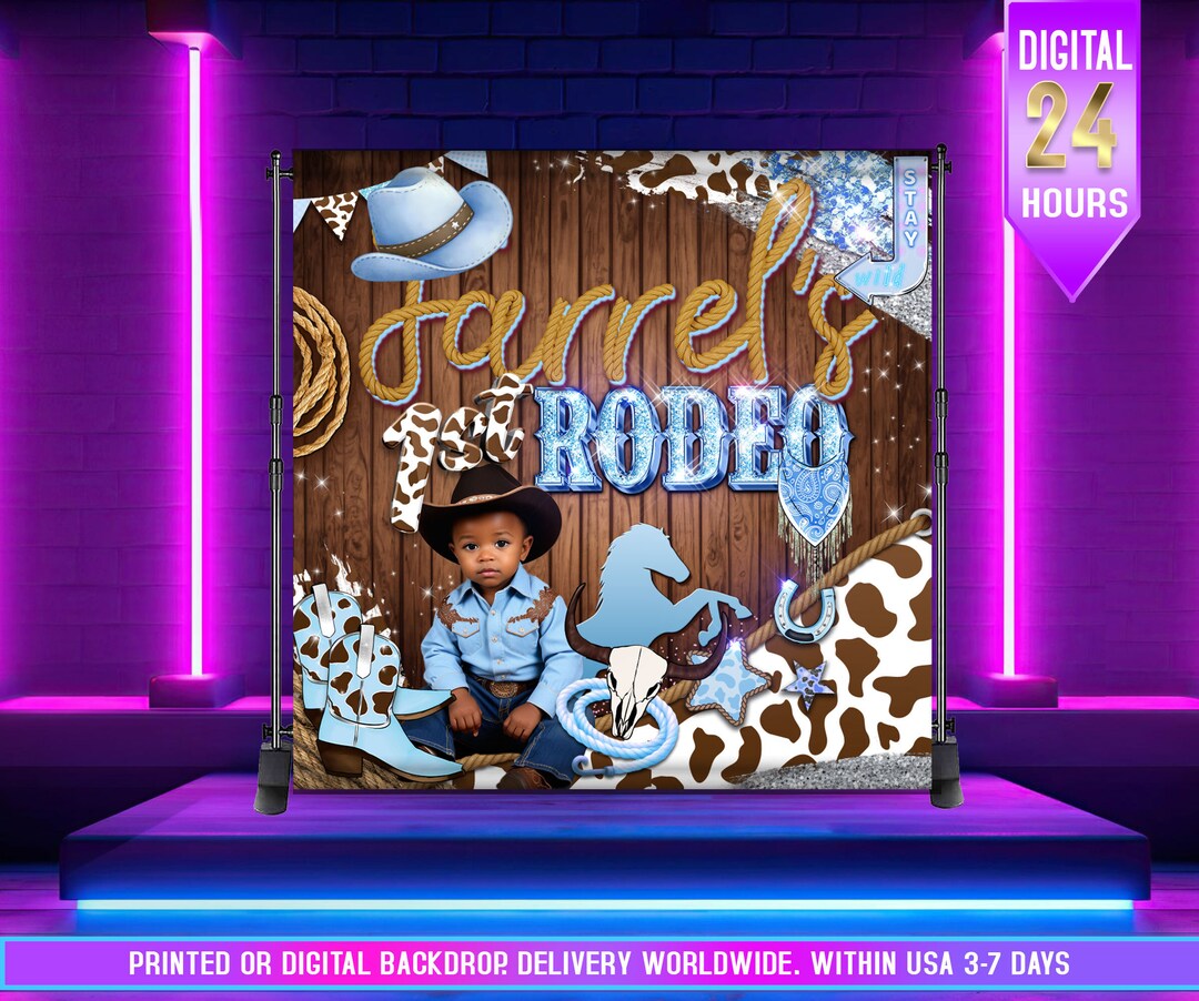 Rodeo 1st Birthday Backdrop| Western Banner| Cowboy Backdrop | Cowgirl ...