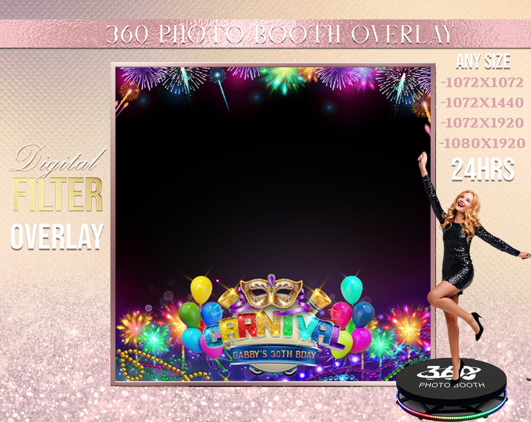 Carnival Masquerade 360 Photo Booth Overlay Template (digital Download ...