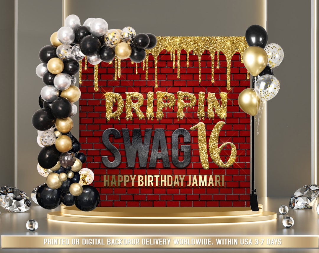 PRINTED or DIGITAL, Swag Backdrop, Drippin Swag 16 Backdrop Design ...