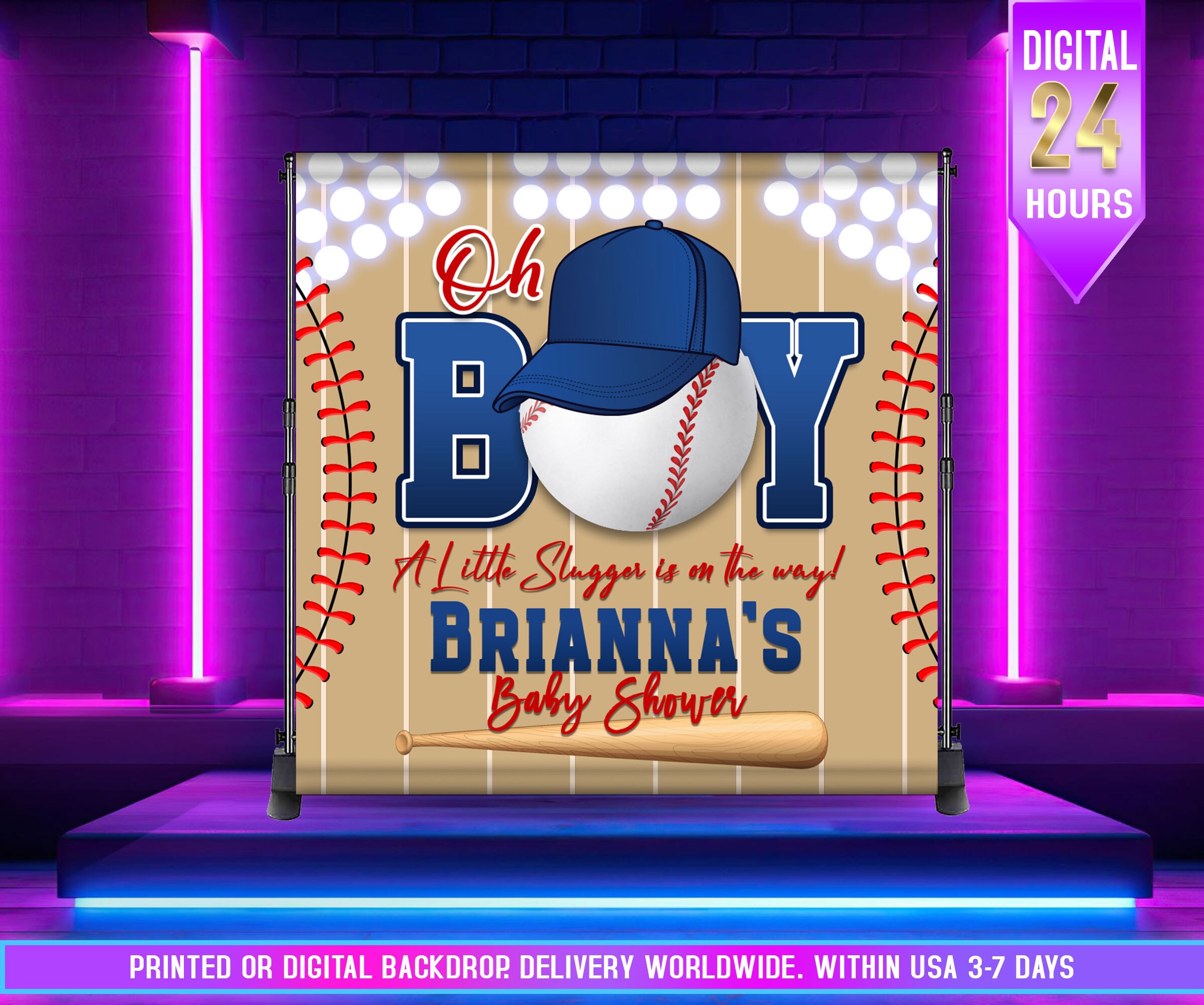 Baseball Baby Shower Backdrop, Baseball Party Backdrop, Sports Baby ...