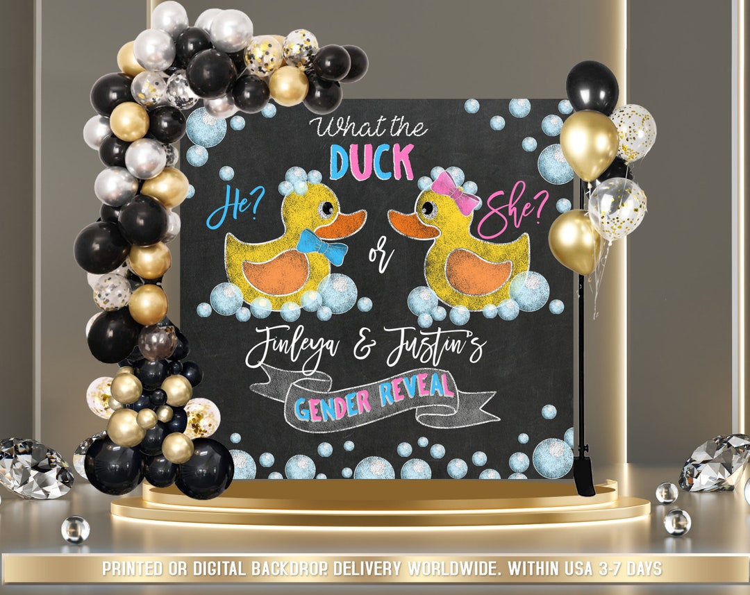 Waddle It Be | Gender Reveal | Duck Gender Reveal | Duck Backdrop ...