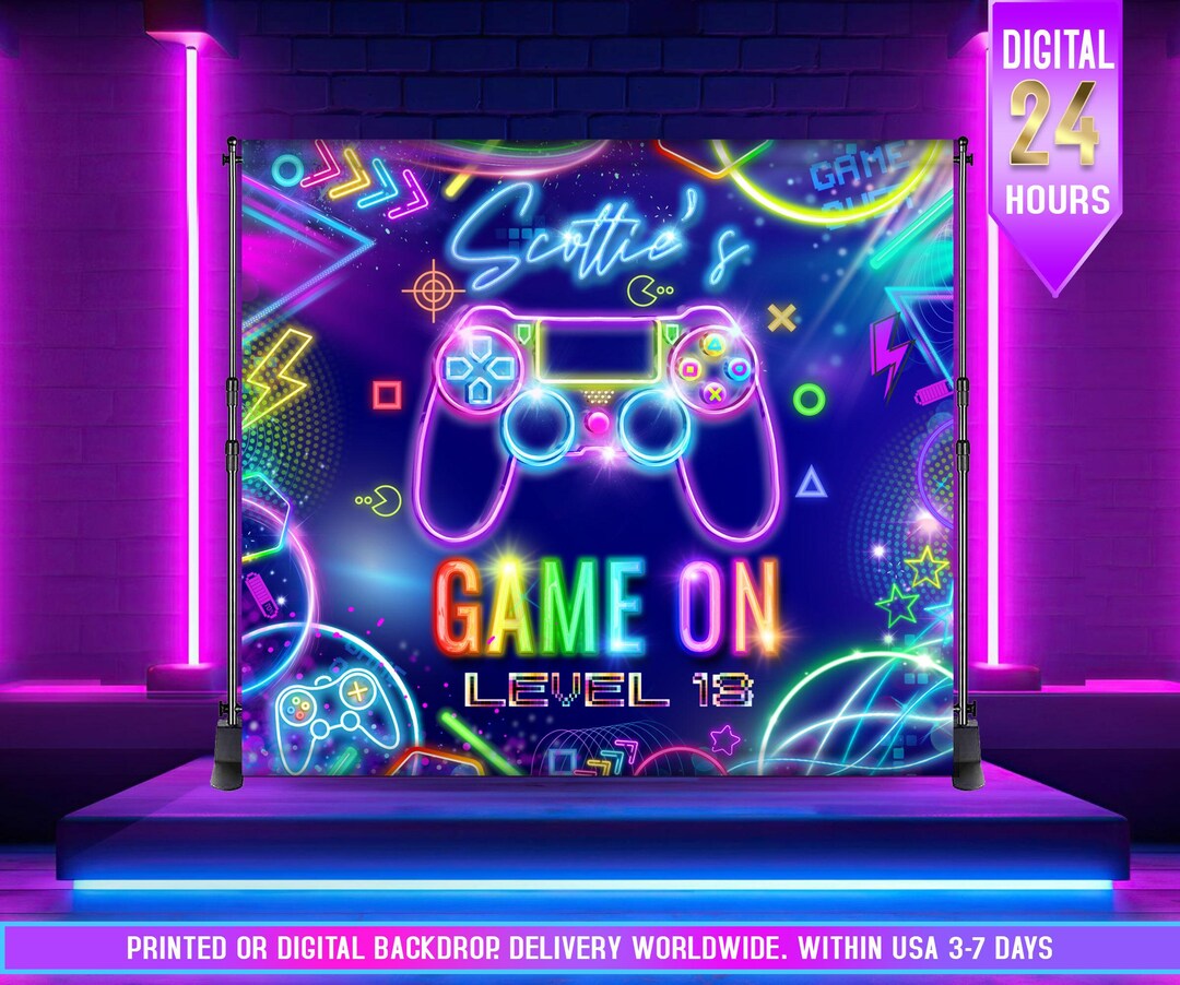 Game Night Backdrop, Game on Backdrop, Video Games Banner, Games ...