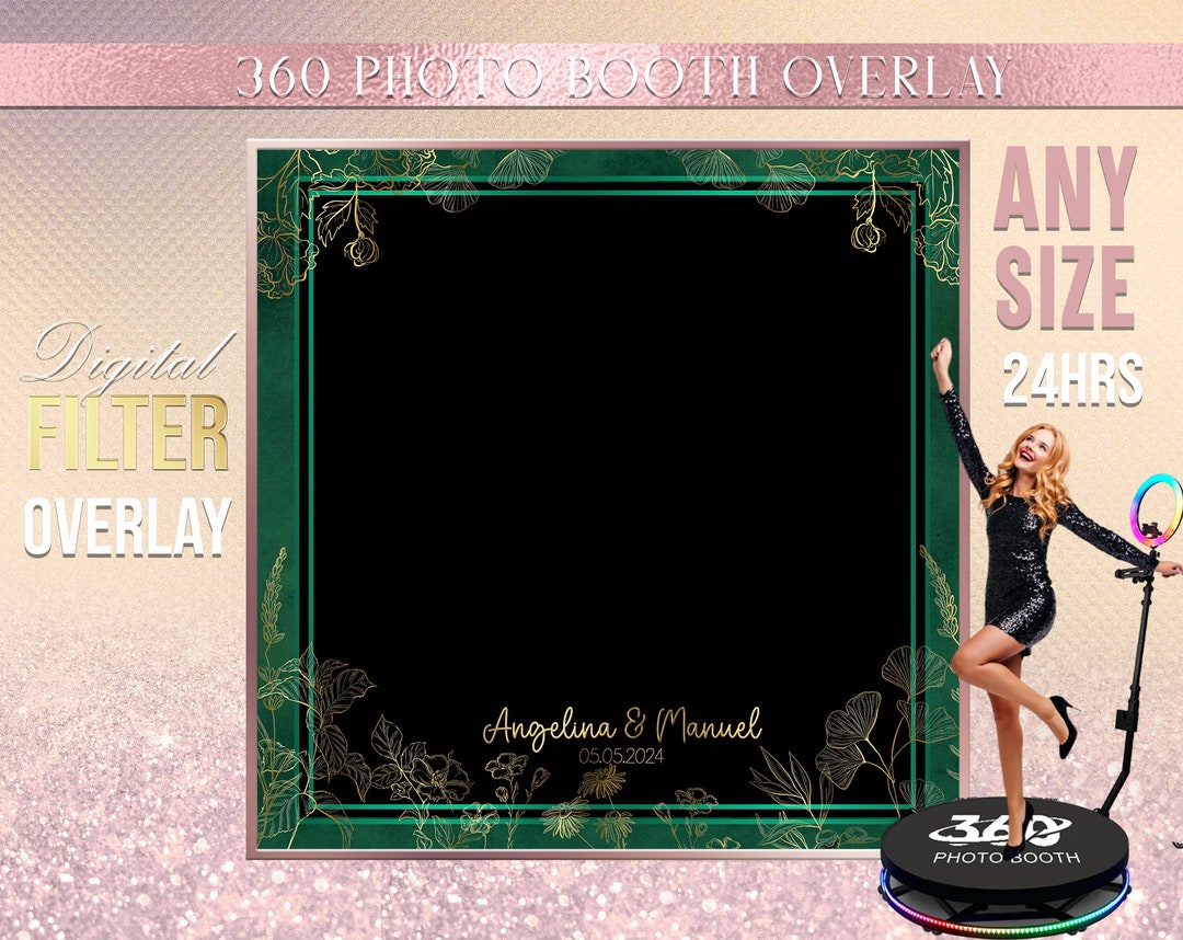 Forest Green Wedding Photo Booth Photo Template, Dark Green Wedding ...