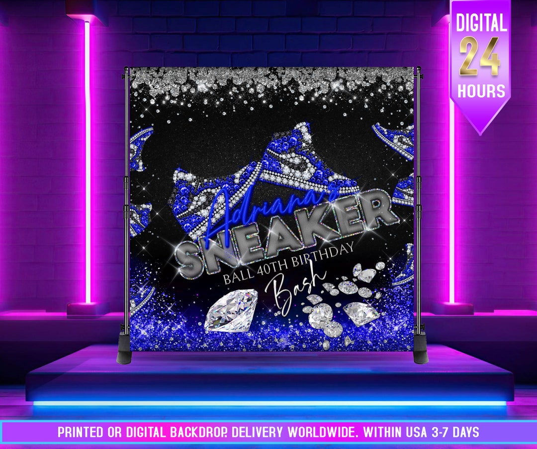 Blue Sneaker Ball Backdrop, Sneaker Gala Backdrop, Sneakers Backdrop ...
