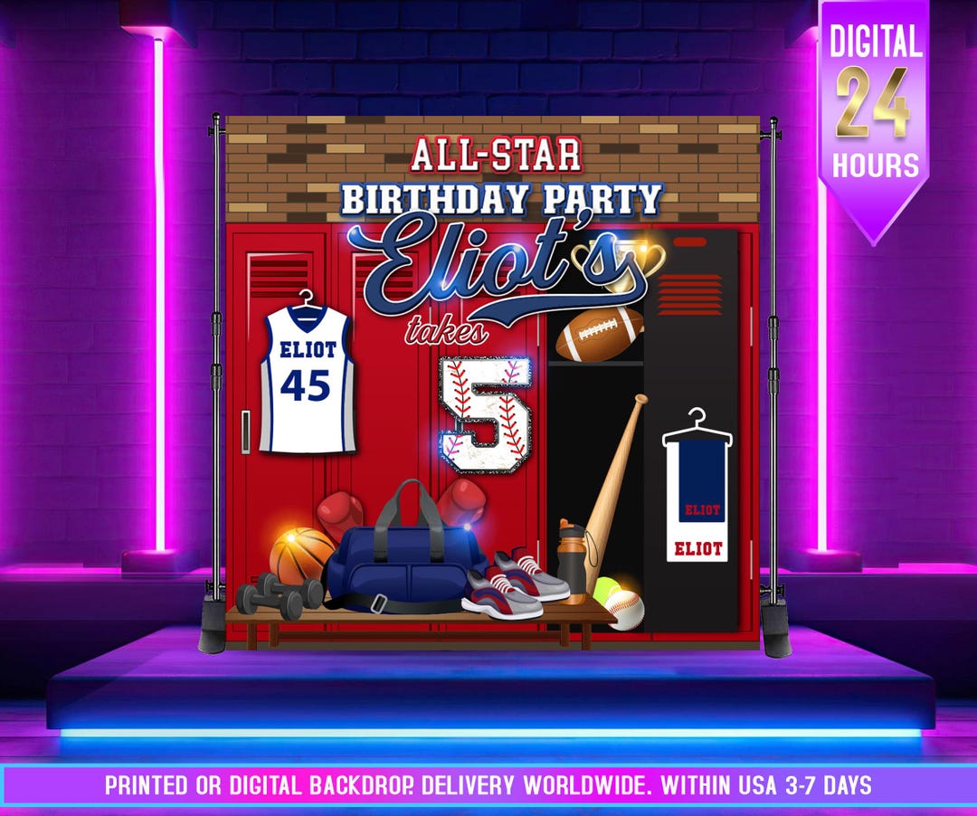 PRINTED or DIGITAL All Star Sports Backdrop,basketball Backdrop,sports ...