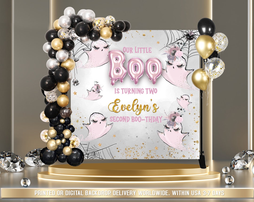 A Little Boo Birthday Backdrop Halloween Birthday Backdrop Boo-thday ...