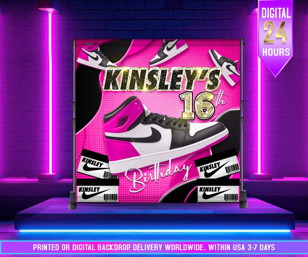 Pink Sneaker Ball Backdrop, Sneaker Gala Backdrop, Sneakers Backdrop ...
