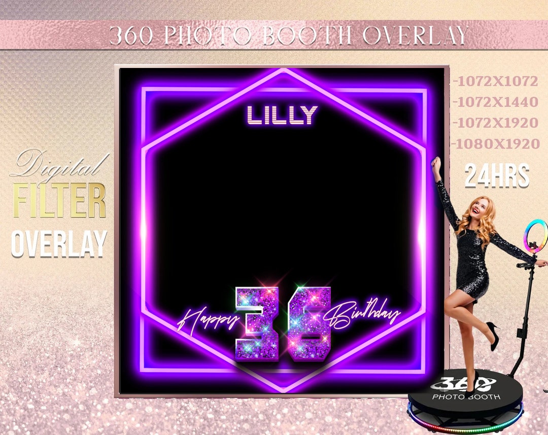 Purple Photo Booth, Purple Photo Template Birthday Party, Woman ...