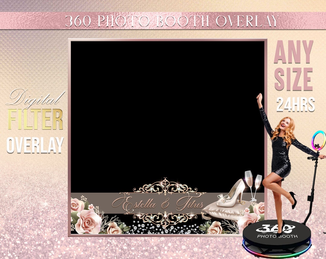 Rose Gold Wedding Photo Booth Photo Template, Beige Wedding Engagement ...