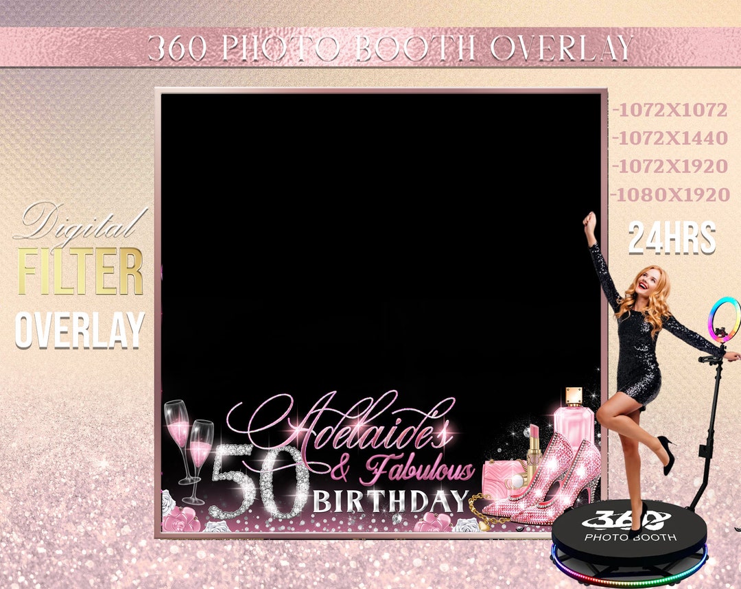 Shades of Pink Pink Photo Booth Hot Pink Photo Template Birthday Party ...