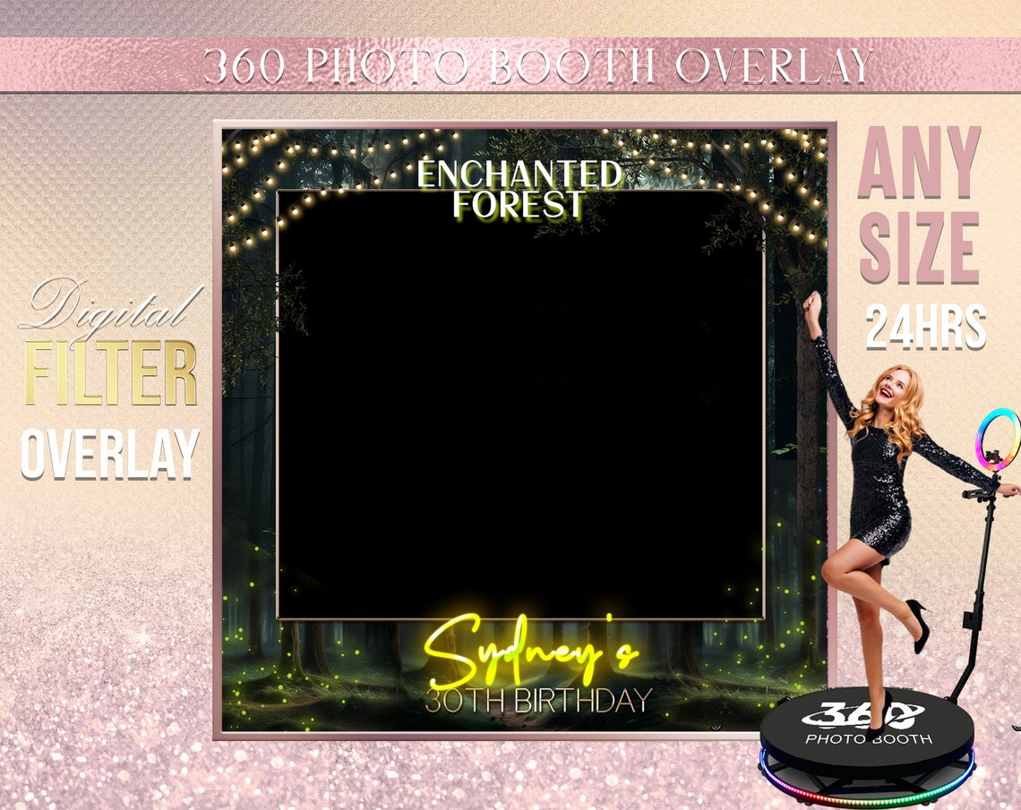 Enchanted Forest Photo Booth Photo Template Birthday Party Fairy Photo ...