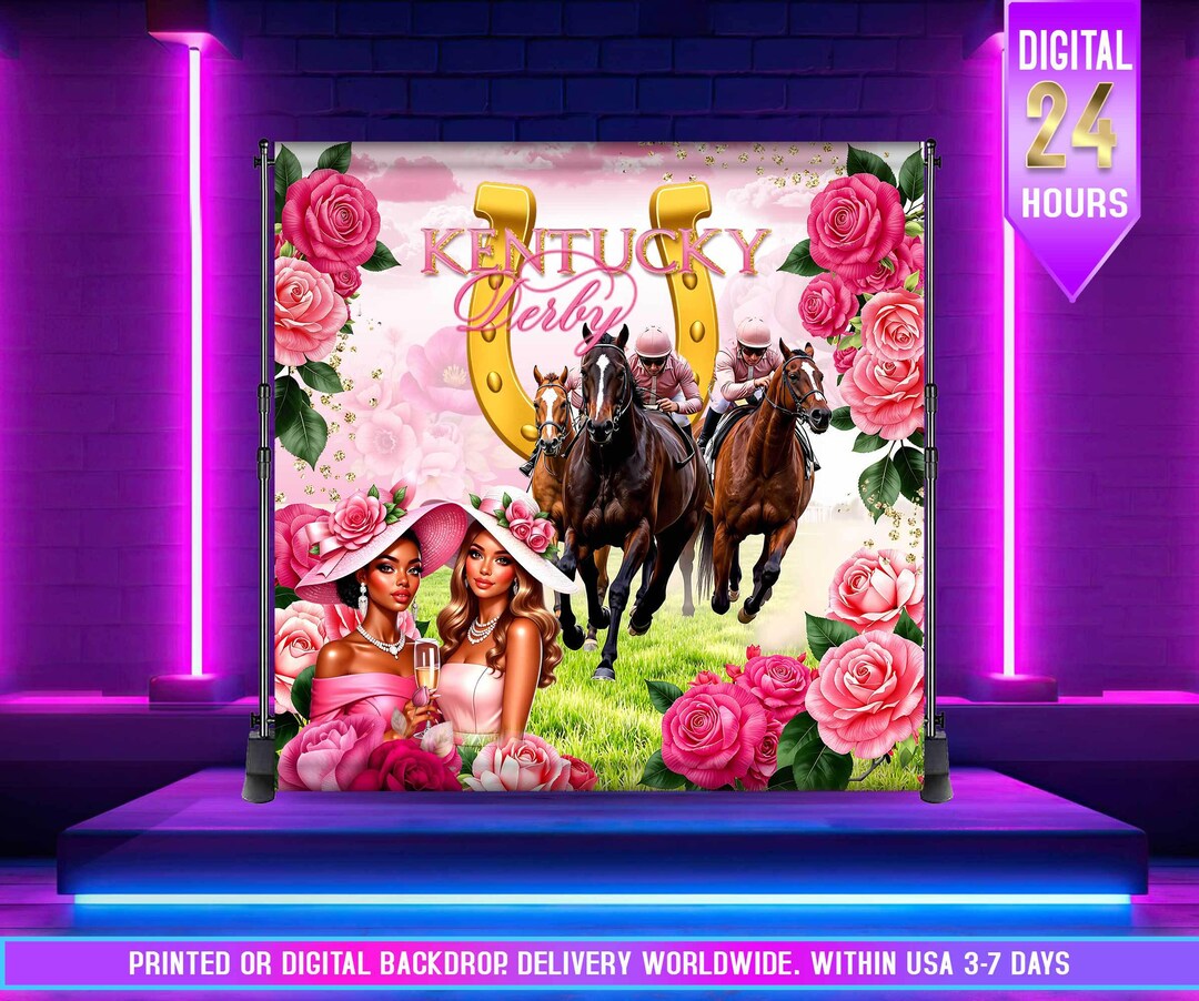 Horse Raise Backdrop Party Steps and Repeat Photo Background Black ...