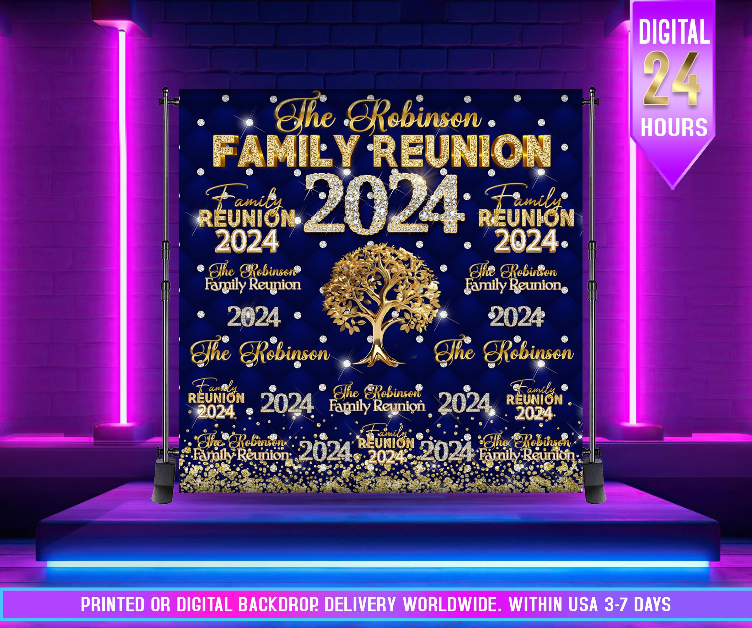 Family Reunion Backdrop, Backdrop Banner Family Reunion, Step & Repeat ...