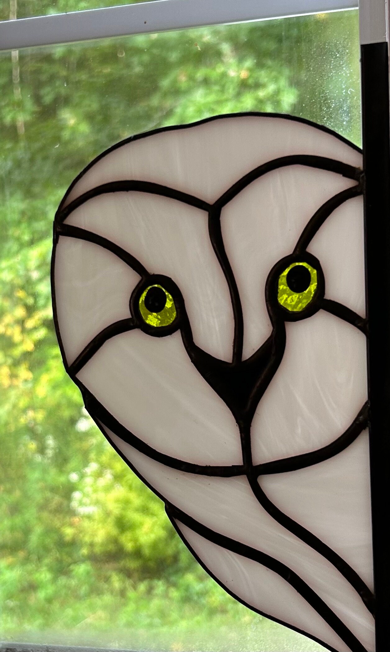 Stained Glass Window Frame Peeking Owl - Etsy